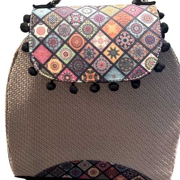 Bags | Fashion Backpackcrossbody Chain Pom Pom Flap Tweed Front Very ...